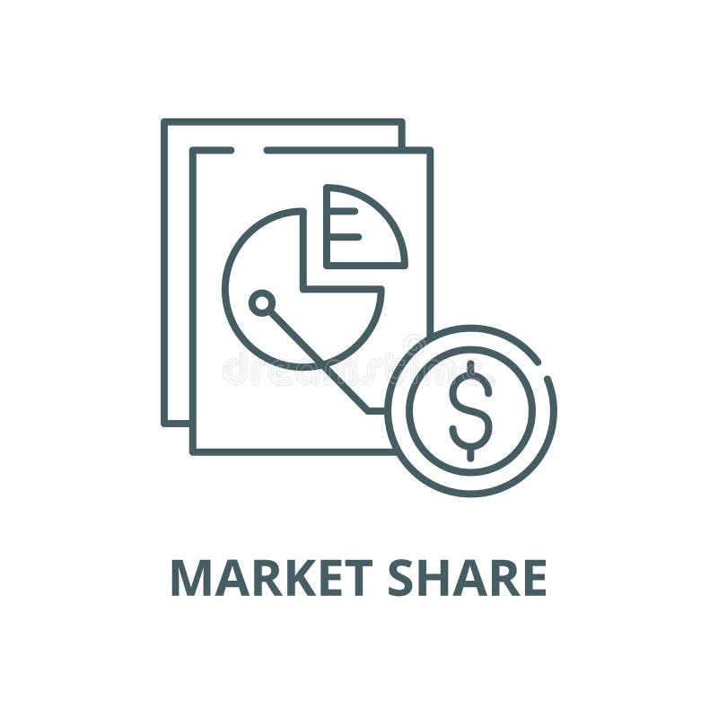 Market Share Vector Line Icon, Linear Concept, Outline Sign, Symbol ...