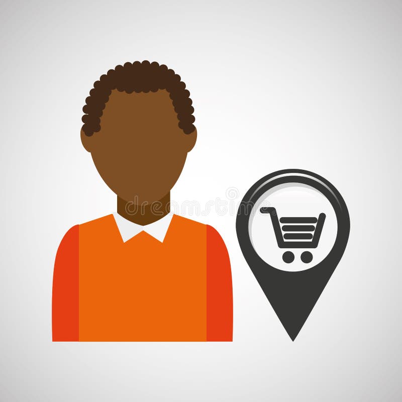 Market Shop Pin Location Man Design Stock Vector - Illustration of ...