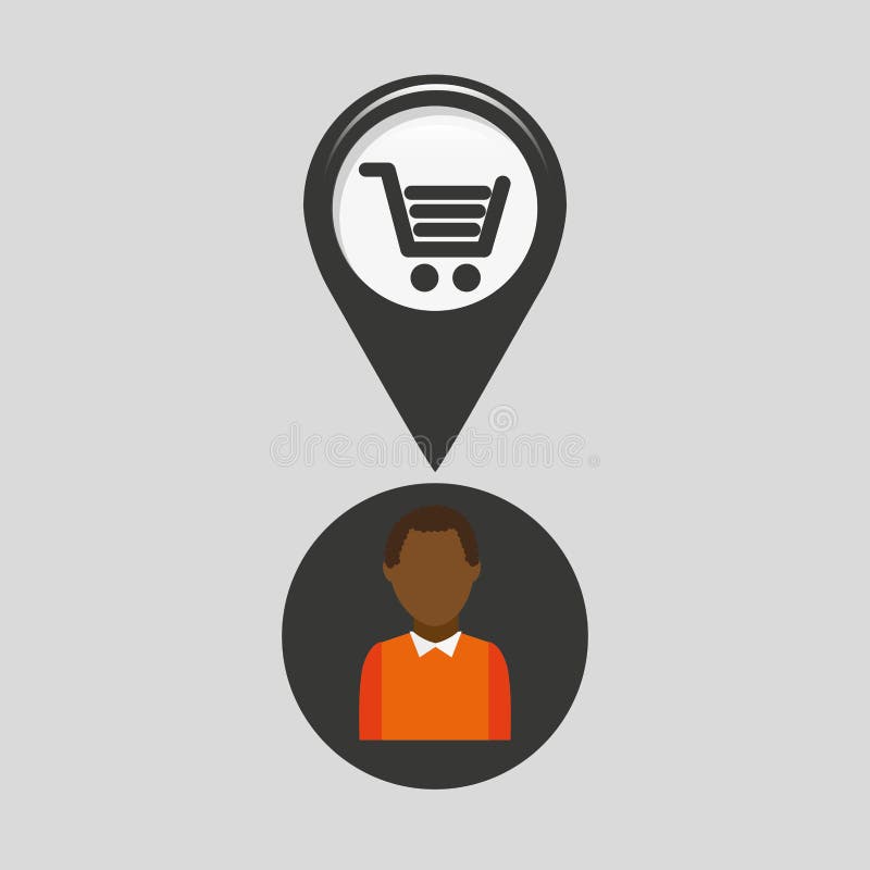 Market Shop Pin Location Man Design Stock Vector - Illustration of ...