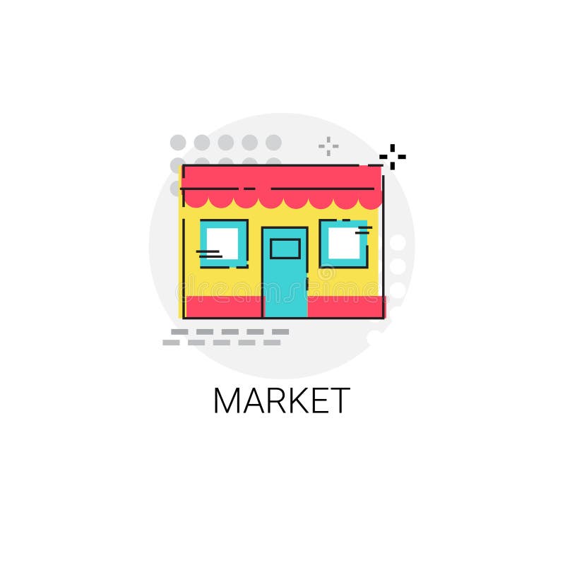 Market Shopping Mall Building Icon Stock Vector - Illustration of ...