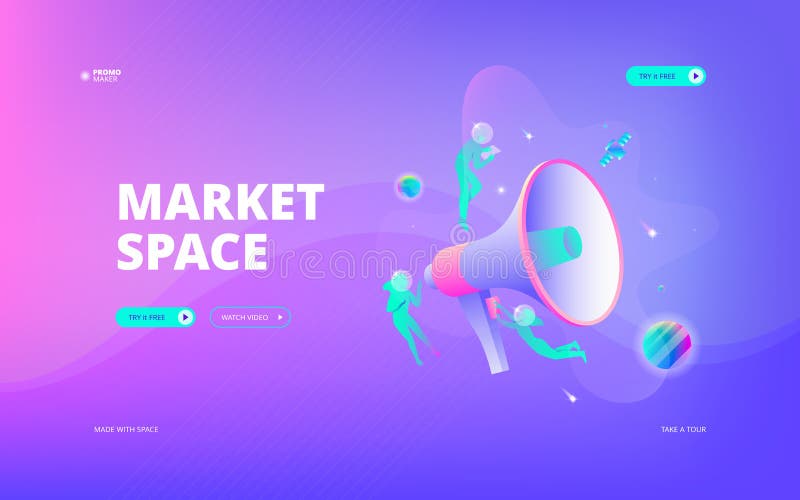 Market Space web banner stock vector. Illustration of banner - 115276195