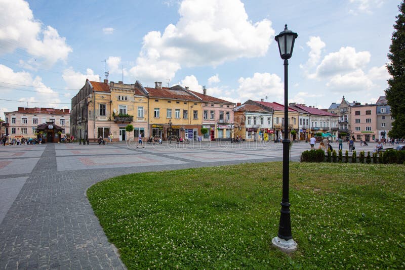 Market Square in Drohobych, Ukraine Stock Photo - Image of ...