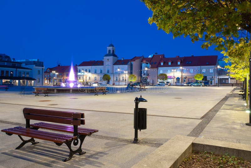 Market Square in the Evening Lomza Poland Stock Image - Image of ...