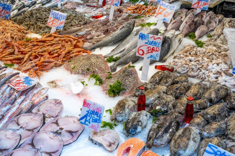 Market Stall at a Fish Market in Naples Editorial Stock Image - Image ...