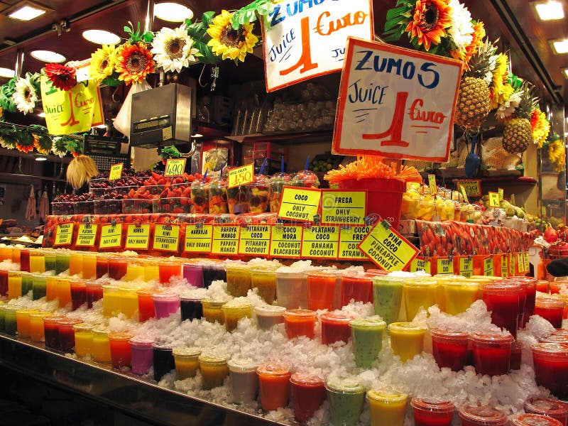 Market Stall with Fruit Shakes Editorial Photo - Image of color, juices ...