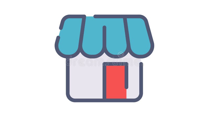 Market Store Shop Single Isolated Icon with Single Isolated Icon with ...