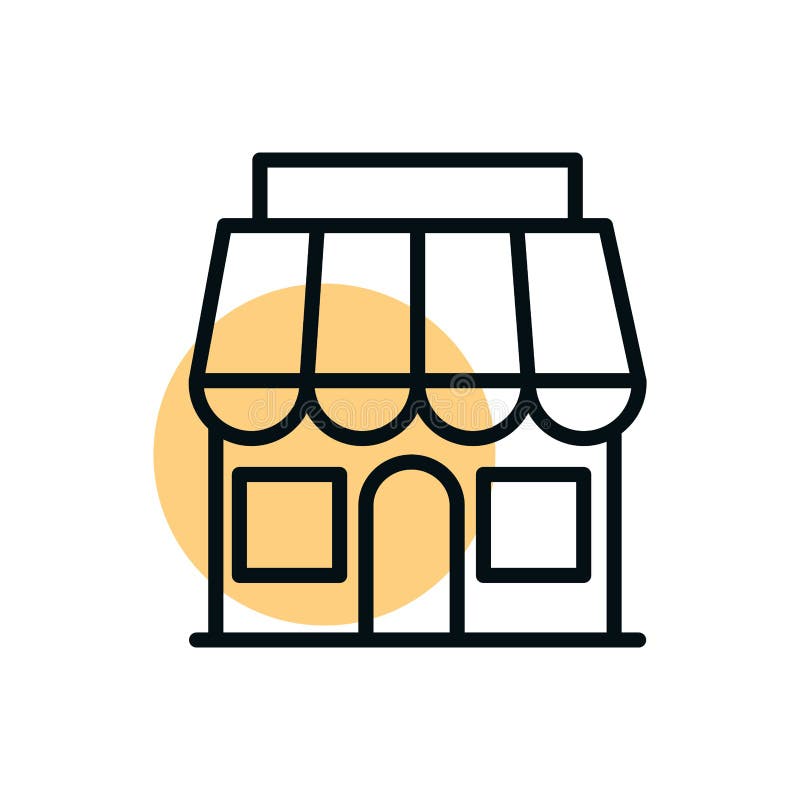 Market Store Shopping Line Style Dot Color Stock Vector - Illustration ...