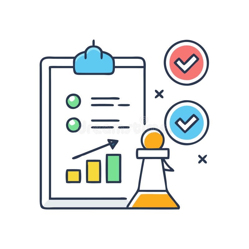 Market Strategy Assessment Icon Stock Vector - Illustration of value ...