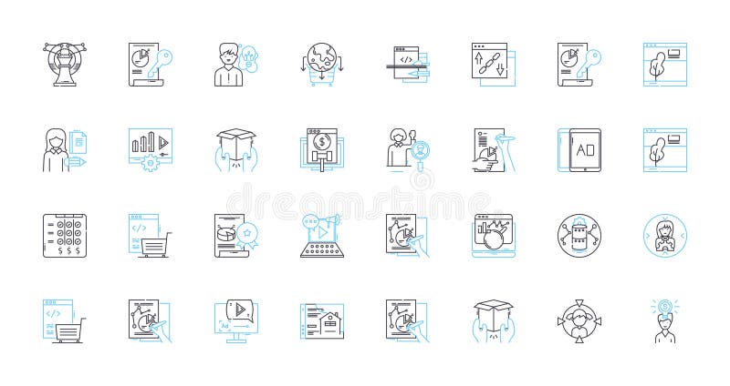 Market Strategy Linear Icons Set. Positioning, Targeting, Branding ...