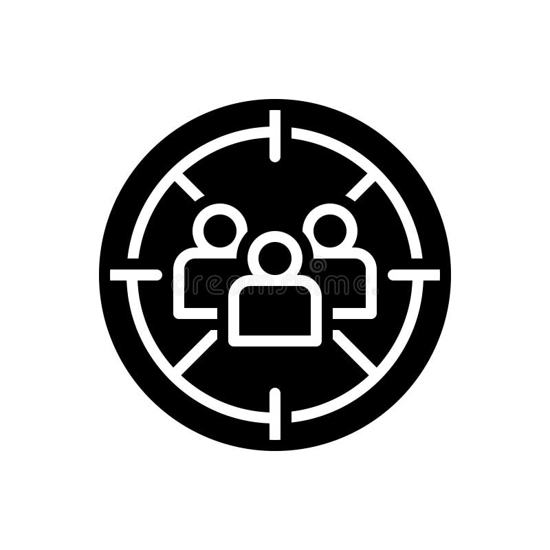 Black Solid Icon for Market Target, Destination and Target Audience ...