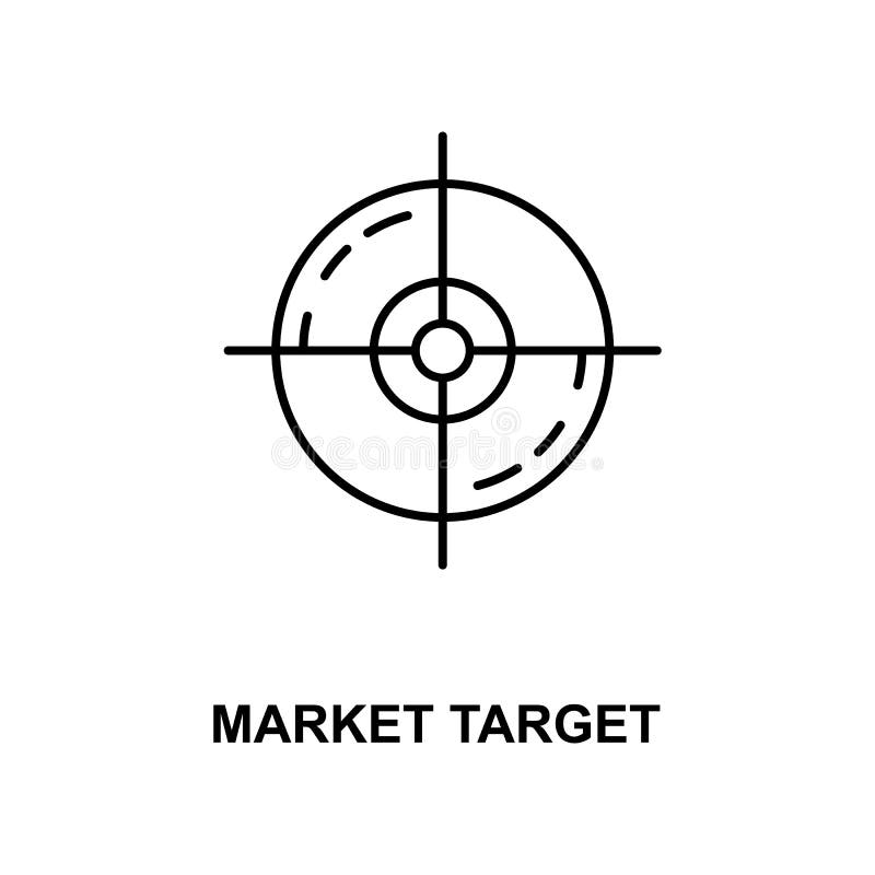 Market Target Vector Line Icon, Linear Concept, Outline Sign, Symbol ...