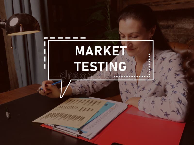 MARKET TESTING Phrase on the Screen. Auditor Analyzing Market Research ...