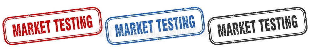 Market Testing Square Isolated Sign Set. Market Testing Stamp Stock ...