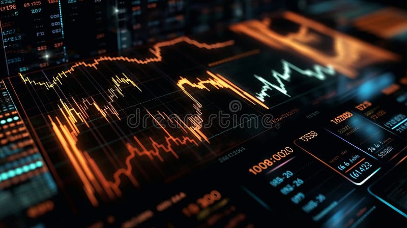 Market Trading Chart in Graphic Digital Visualization , Generated by AI ...