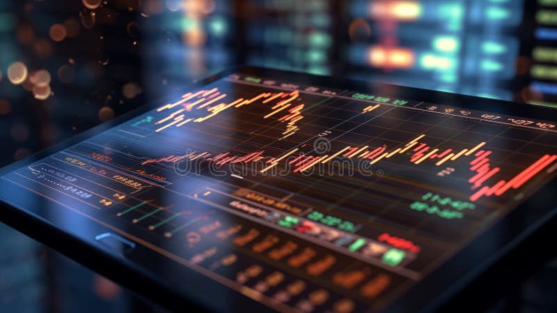 Market Trading Chart in Graphic Digital Visualization , Generated by AI ...