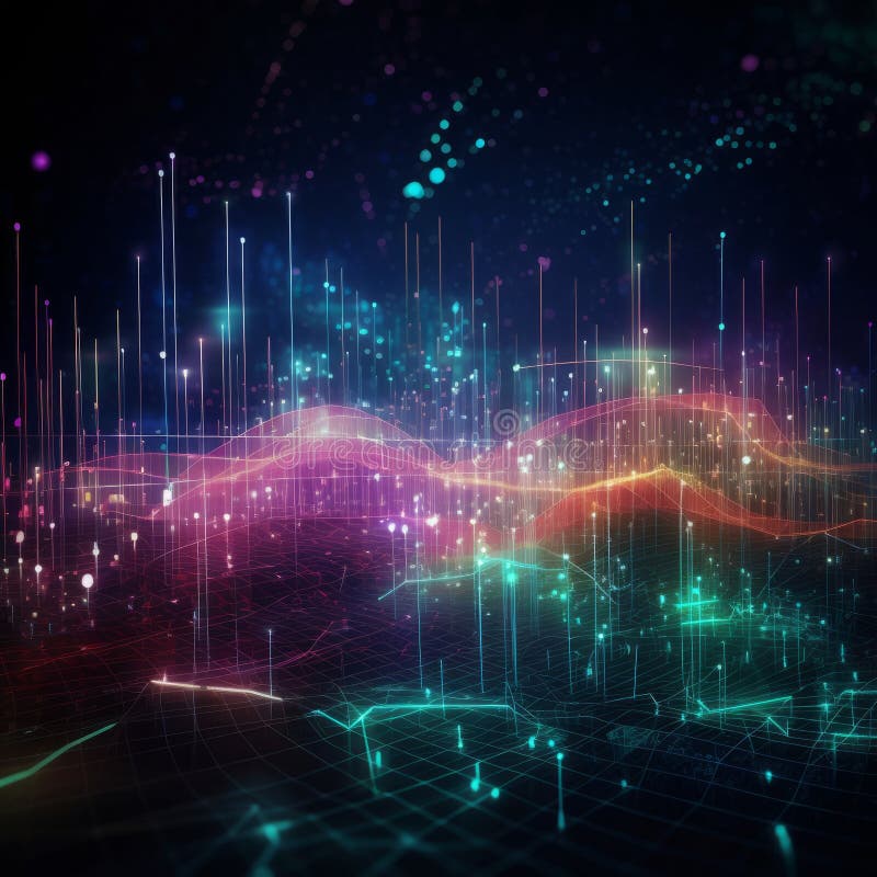 Market Trading Chart in Graphic Digital Visualization , Generated by AI ...