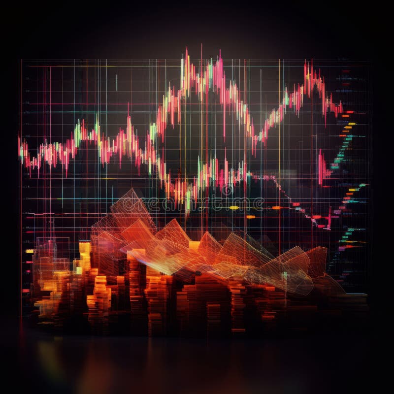 Market Trading Chart in Graphic Digital Visualization , Generated by AI ...