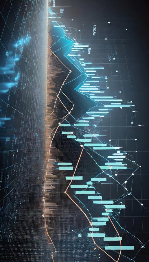 Market Trading Chart in Graphic Digital Visualization , Generated by AI ...