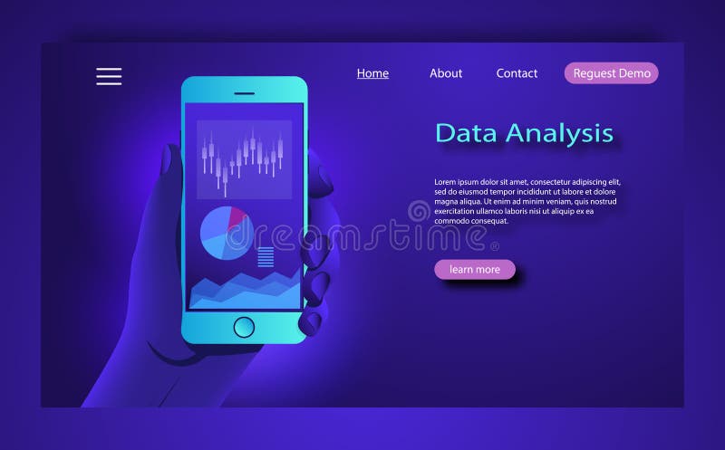 Market Trend Analysis on Smartphone with Line Chart and Graphs. Hand ...