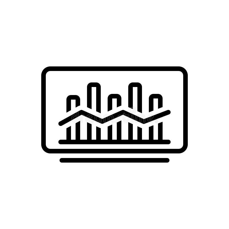 Black Line Icon for Market Trend, Tendency and Statistic Stock Vector ...