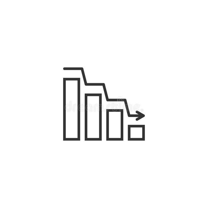 Market Trend Icon in Flat Style. Decline Arrow with Magnifier Vector ...