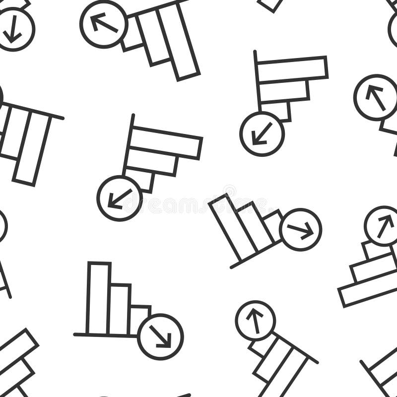 Decline Arrow Icon in Flat Style. Decrease Vector Illustration on White ...