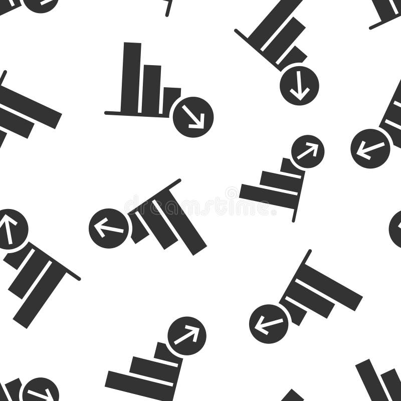 Decline Arrow Icon in Flat Style. Decrease Vector Illustration on White ...