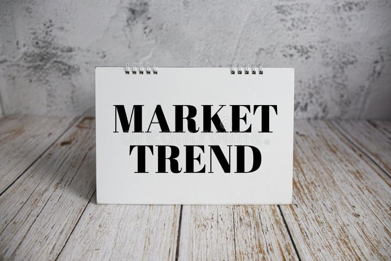 Market Trend Text Message with Space Copy on Wooden Background Stock ...