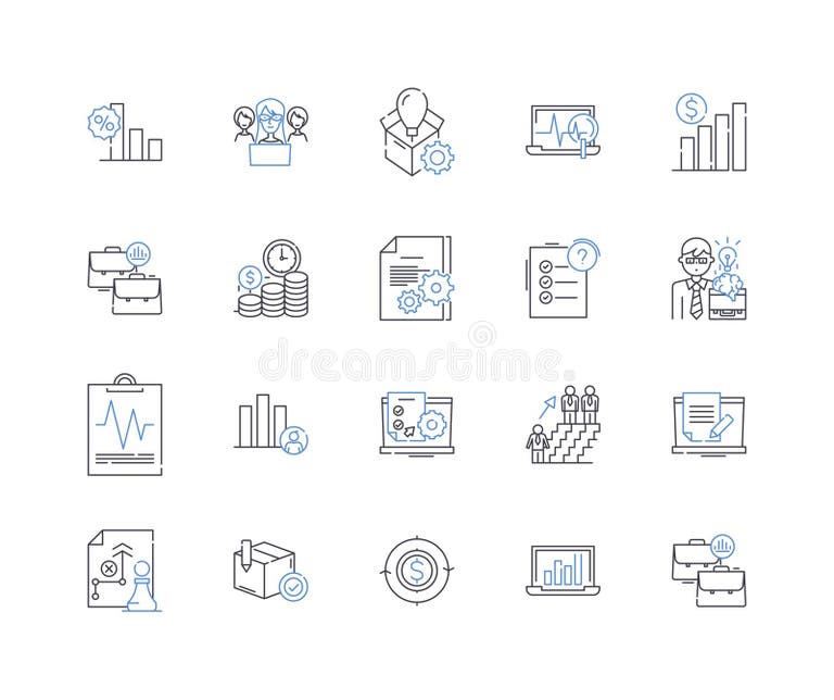 Market Trends Analysis Line Icons Collection. Forecasting, Insights ...
