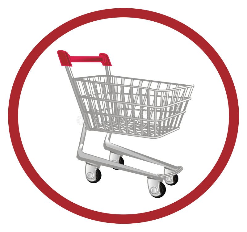 Market trolley on sign stock illustration. Illustration of products ...