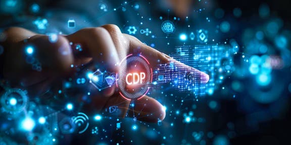 Marketer Interacting with a Customer Data Platform CDP Interface for ...