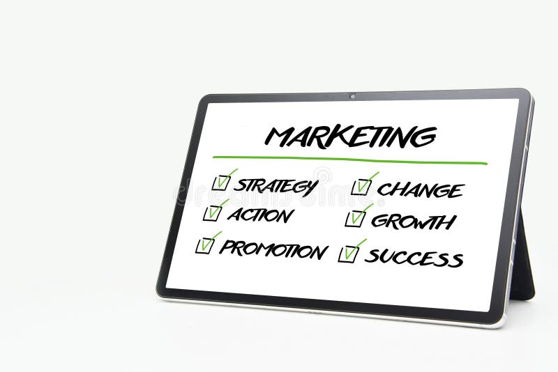 Marketin Plan Strategy Concept To Tablet , Isolated Stock Photo - Image ...