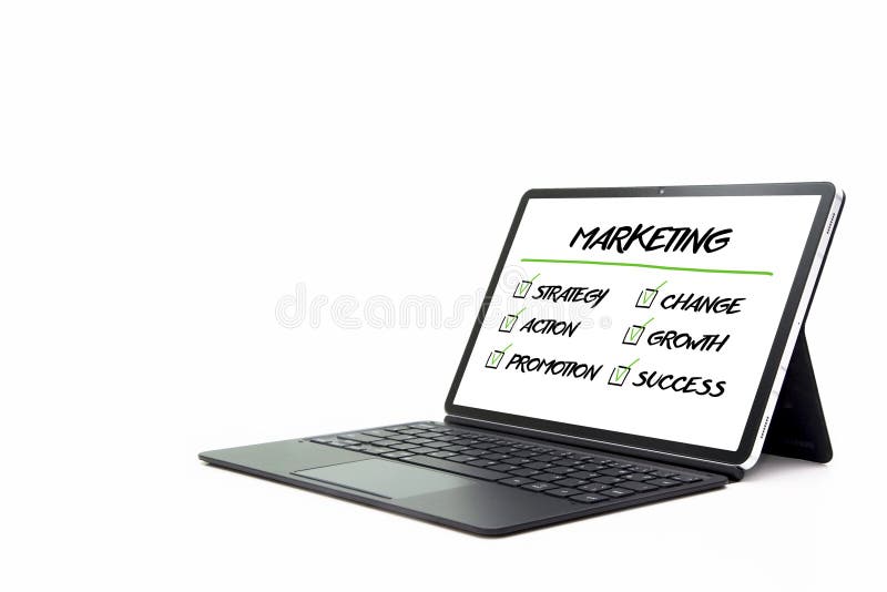 Marketin Plan Strategy Concept To Tablet , Isolated Stock Image - Image ...