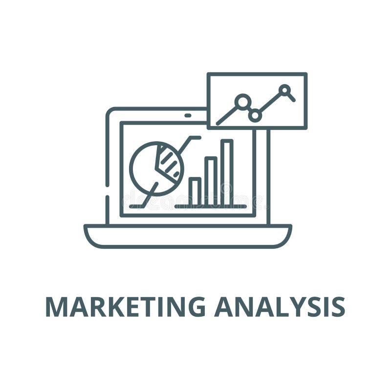 Marketing Analysis Vector Line Icon, Linear Concept, Outline Sign ...