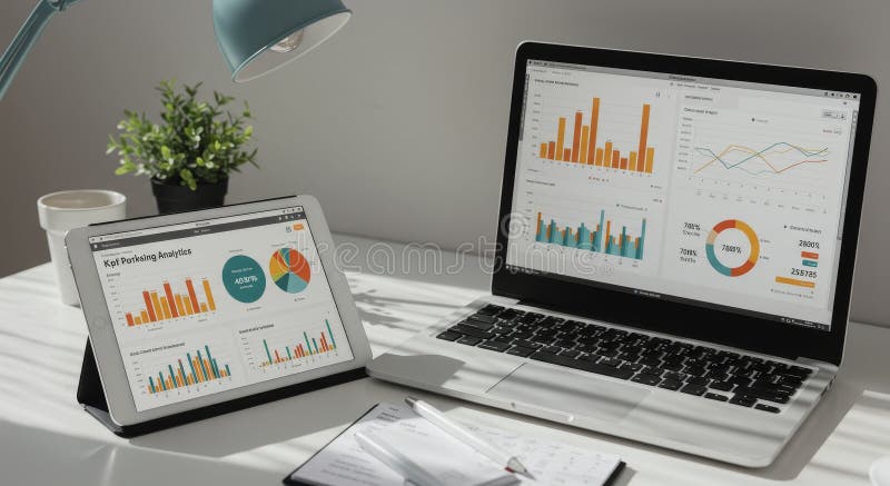 Marketing Analytics on Workspace Desk Data Analysis Business Growth Marketing Strategy Insights ...