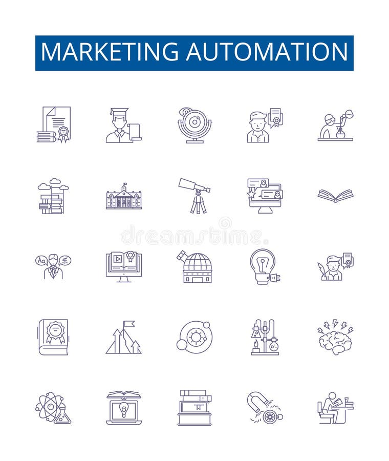 Marketing Automation Line Icons Signs Set. Design Collection of ... Marketing Automation Line Icons Signs Set. Design Collection of ...