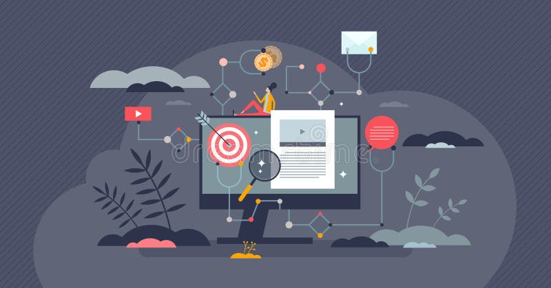 Marketing Automation And Social Media Tasks Software Tiny Person Concept Stock Vector
