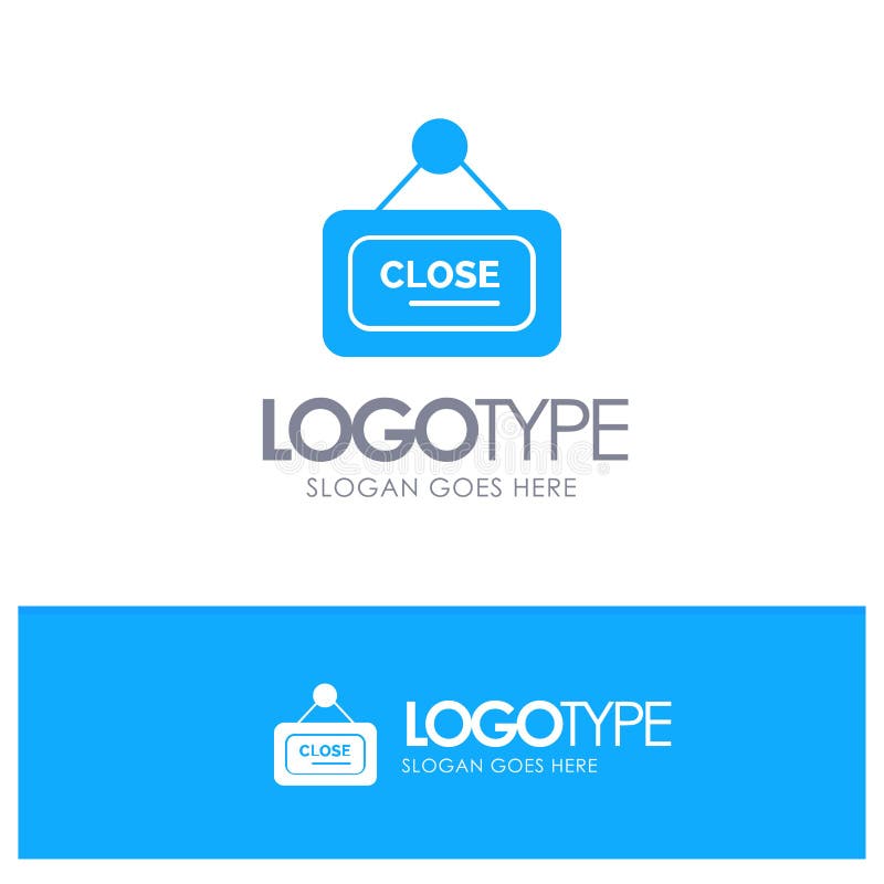 Marketing, Board, Sign, Close Blue Solid Logo with Place for Tagline ...