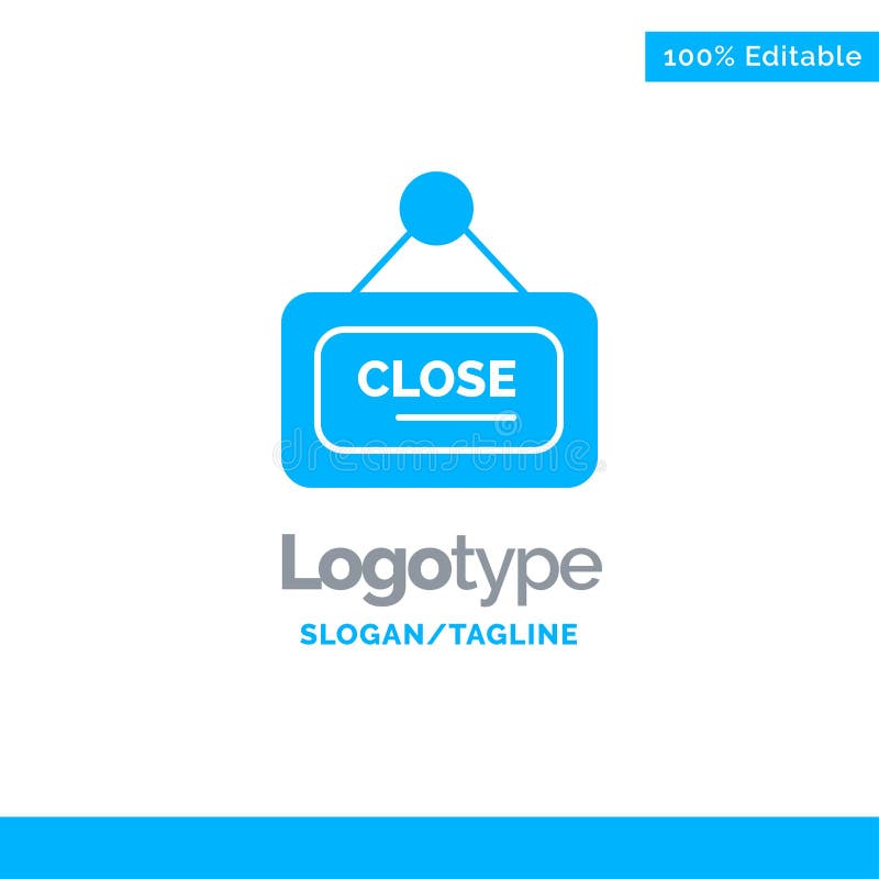 Marketing, Board, Sign, Close Blue Solid Logo Template. Place for ...