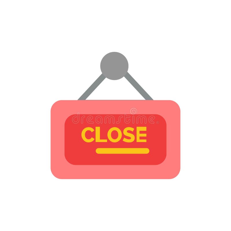 Marketing, Board, Sign, Close Flat Color Icon. Vector Icon Banner ...