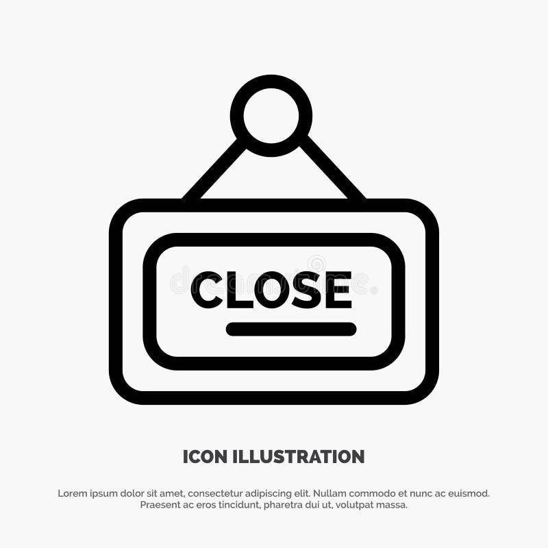 Marketing, Board, Sign, Close Line Icon Vector Stock Vector ...