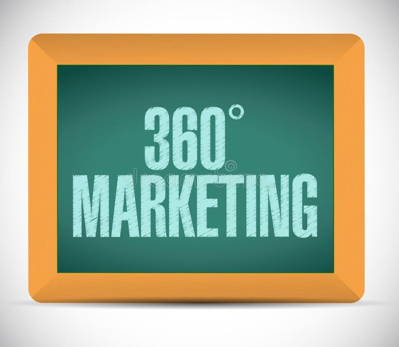 360 Marketing Board Sign Illustration Stock Illustration - Illustration ...