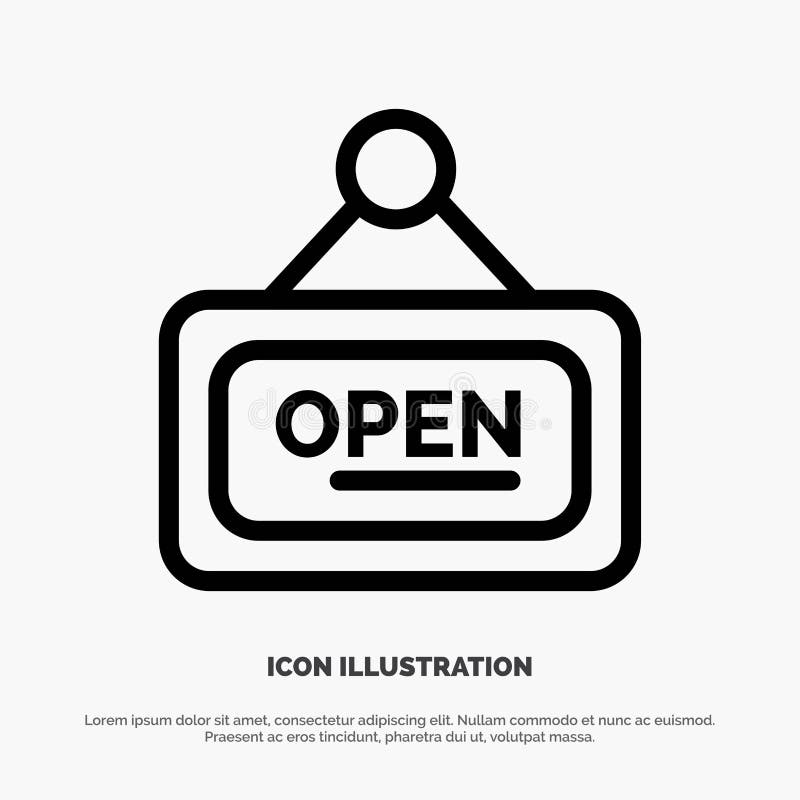 Marketing, Board, Sign, Open Line Icon Vector Stock Vector ...