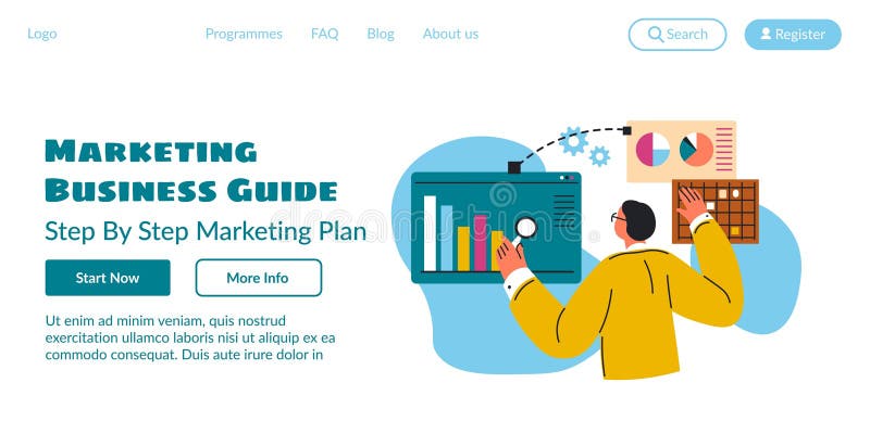 Marketing Business Guide, Step by Step Plan Web Stock Vector ...