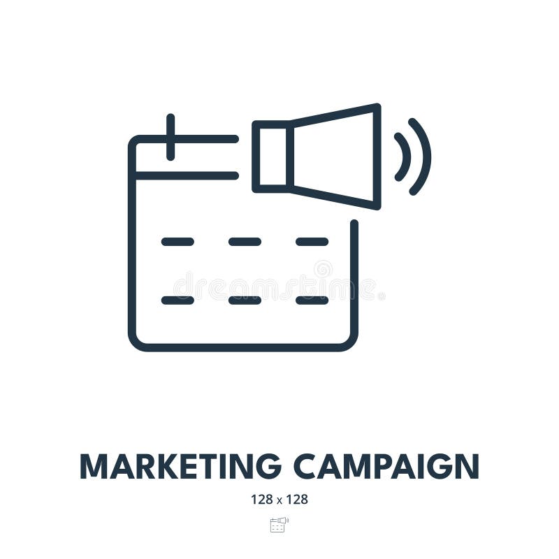 Marketing Campaign Icon. Advertisement, Promotion, Media. Editable ...