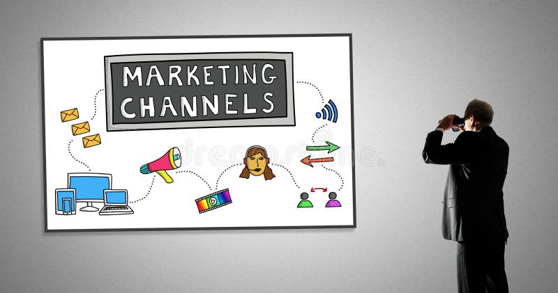 Marketing Channels Concept on a Whiteboard Stock Photo - Image of ...