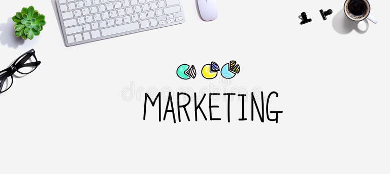 Marketing with a Computer Keyboard Stock Photo - Image of advertising ...