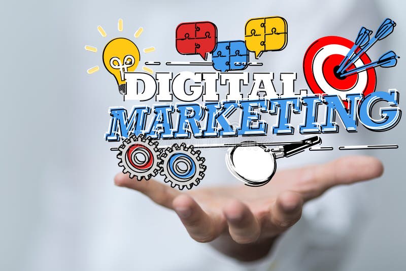 A Marketing Digital Concept in Hand Stock Image - Image of elearning ...