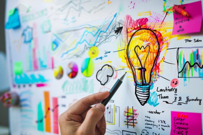 Marketing Concept Illustration Featuring Strategy, Branding, Analytics ...