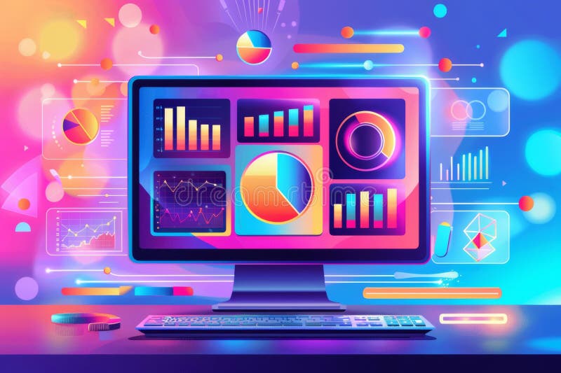 Marketing Concept Illustration Featuring Strategy, Branding, Analytics ...